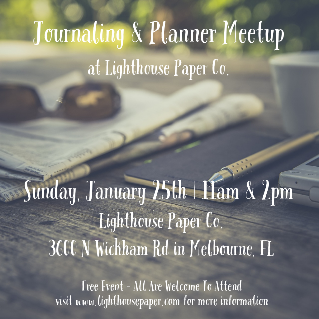 Sunday January 25th at 11 AM & 2 PM | Journal & Planner Meetup