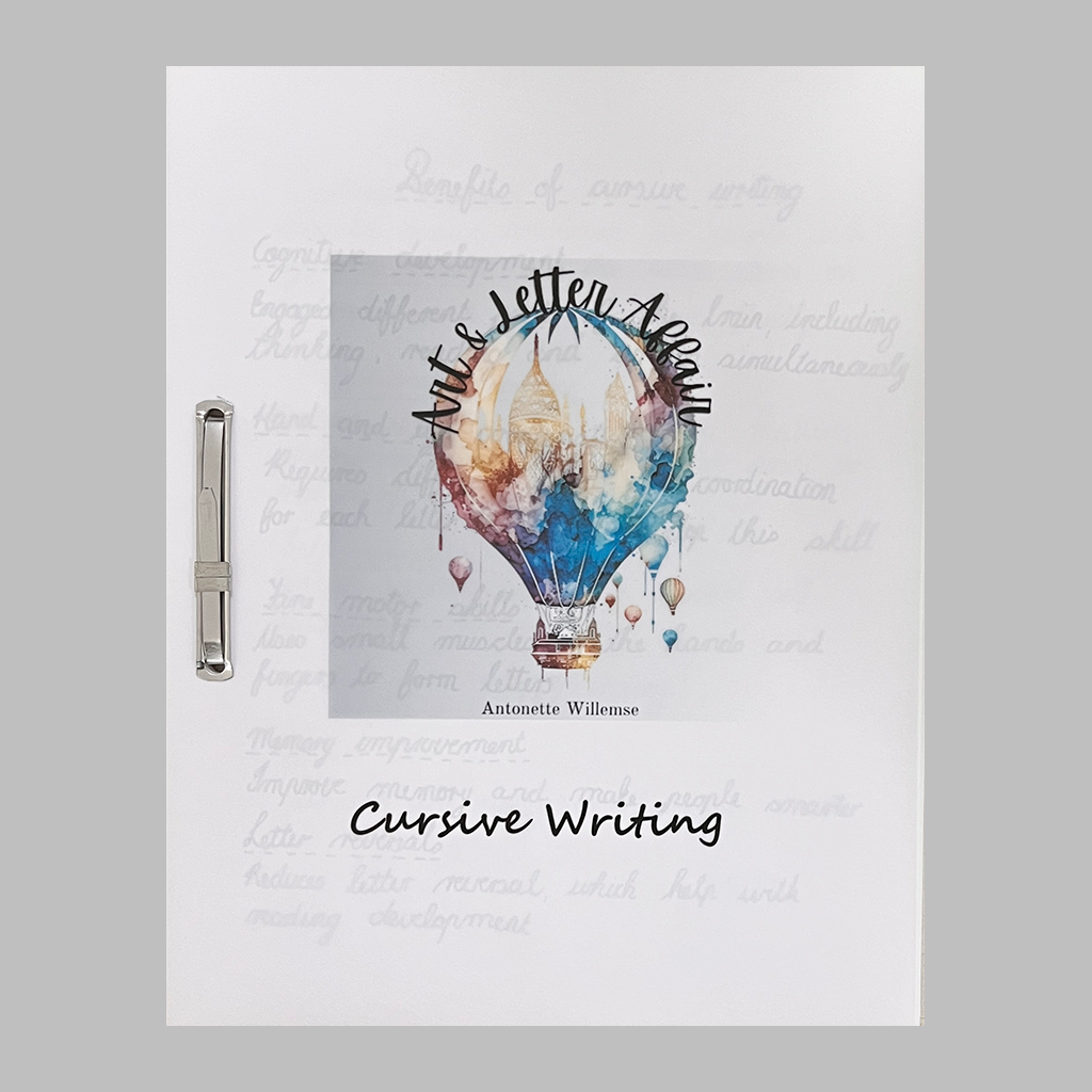 Cahier d'exercices d'écriture cursive