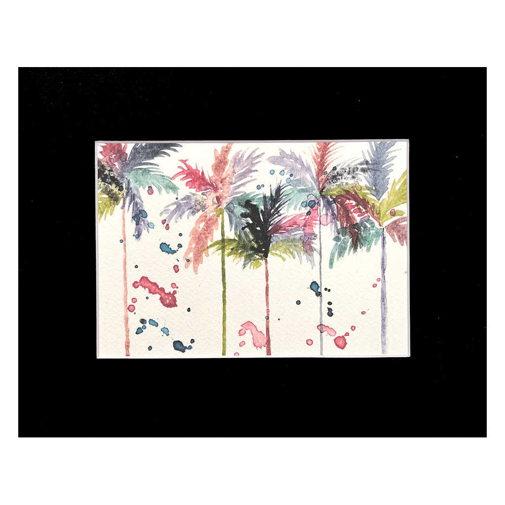 Beach Life Art Black Framed Watercolor Print, 8" x 10" - Palm Trees