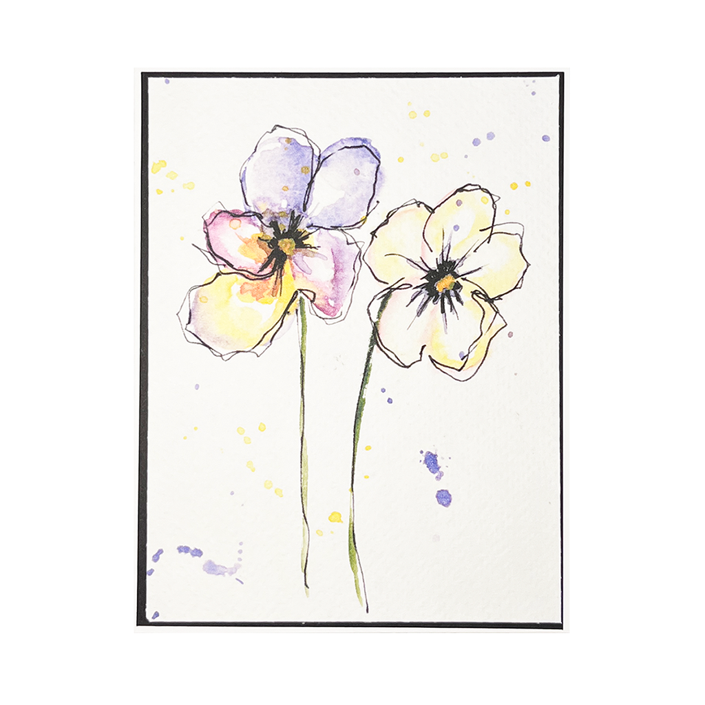 Dual Pansy Watercolor Card