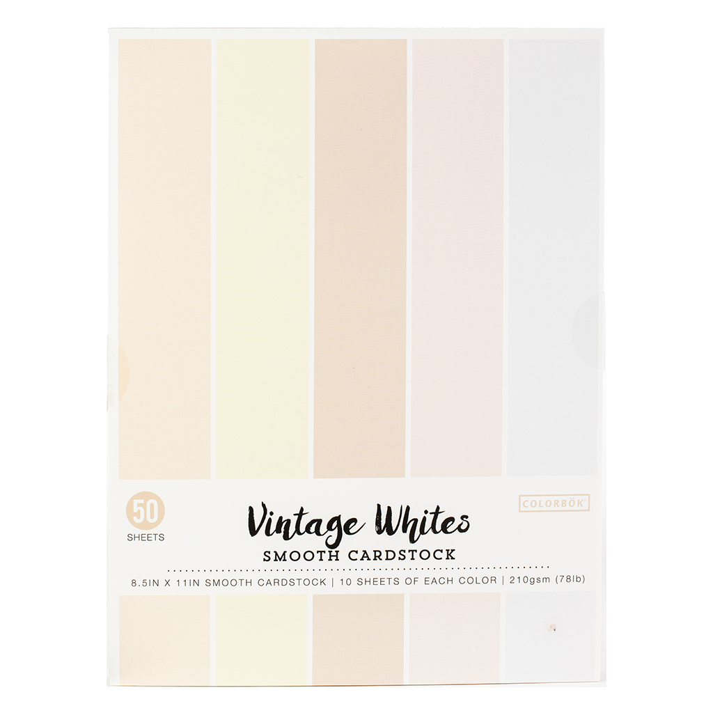 Colorbok Smooth Cardstock Paper, 50pk - Vintage Whites