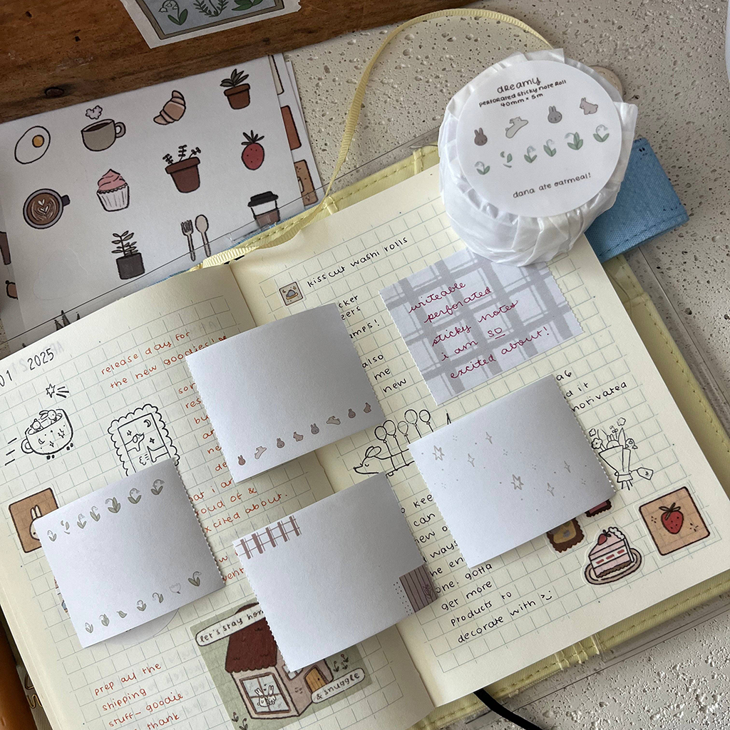 Dana Ate Oatmeal Dreamy Perforated Sticky Note Roll