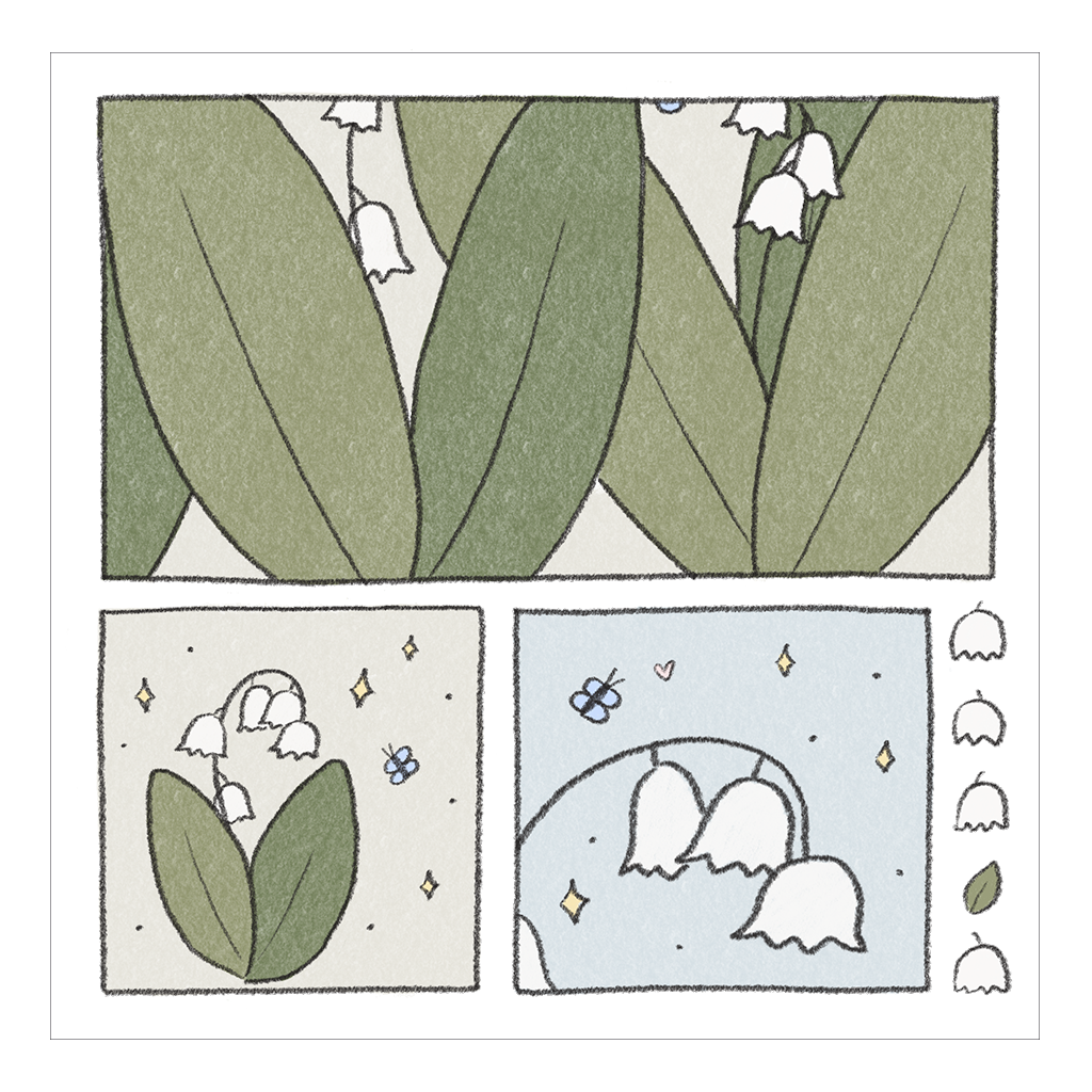 Dana Ate Oatmeal! Lily of the Valley Sticker Sheet, Washi Paper