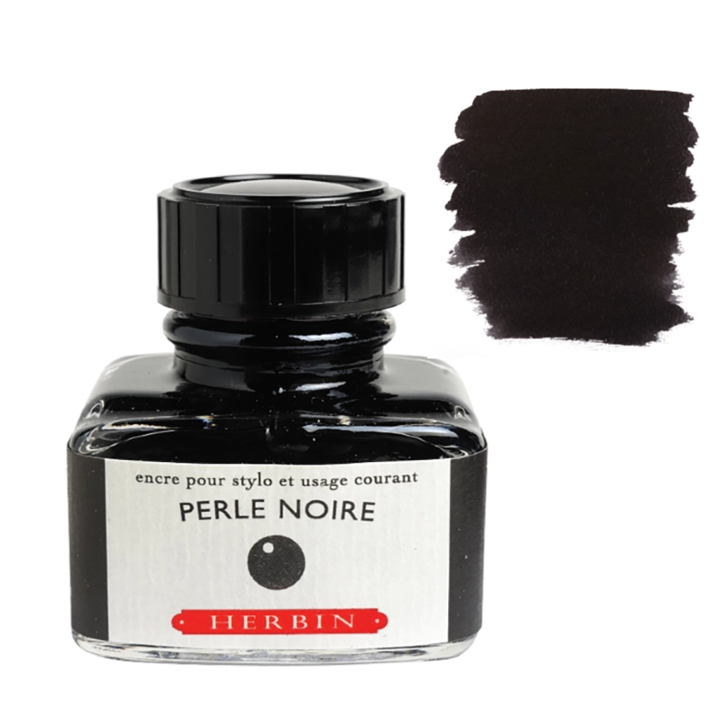 Herbin Fountain Pen Ink, 30ml Bottle, Perle Noire (Pearl Black)