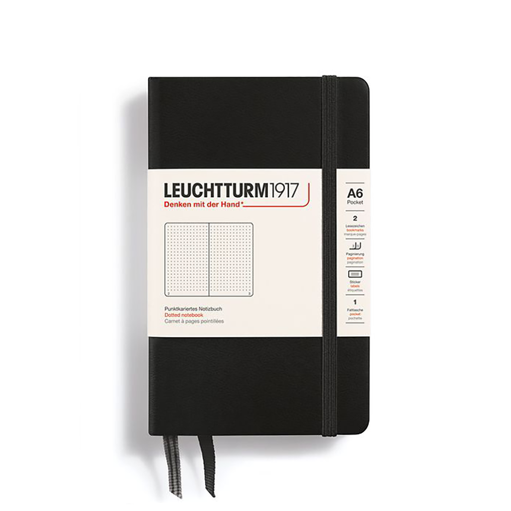 Leuchtturm1917 Hardcover Dot Grid Notebook, A6 - Black