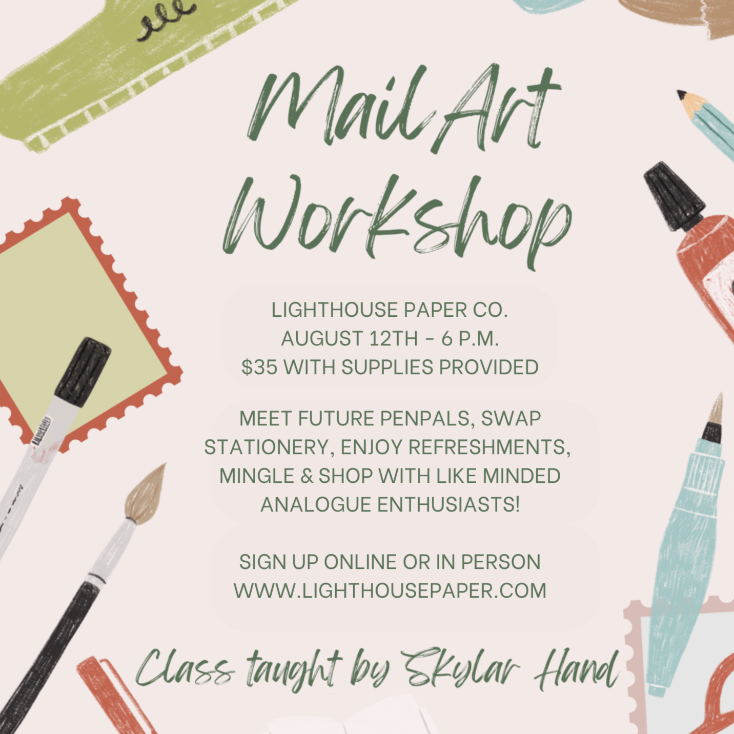 8/12/2023 - Mail Art Workshop with Skylar Hand
