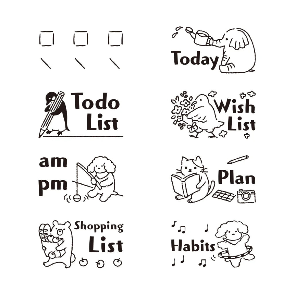 Midori Pre-Inked Paintable Rolling Stamp, Dial List