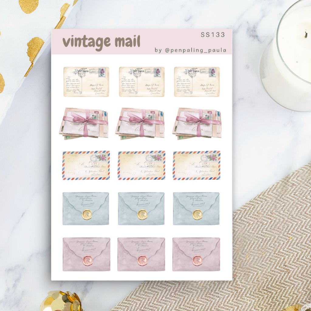Penpaling Paula Vintage Mail Sticker Sheet