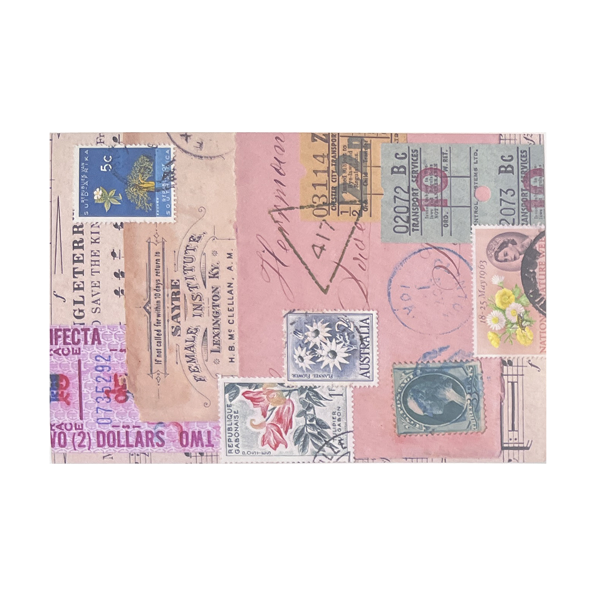 Skylar Hand Studio Stamp & Label Postcard