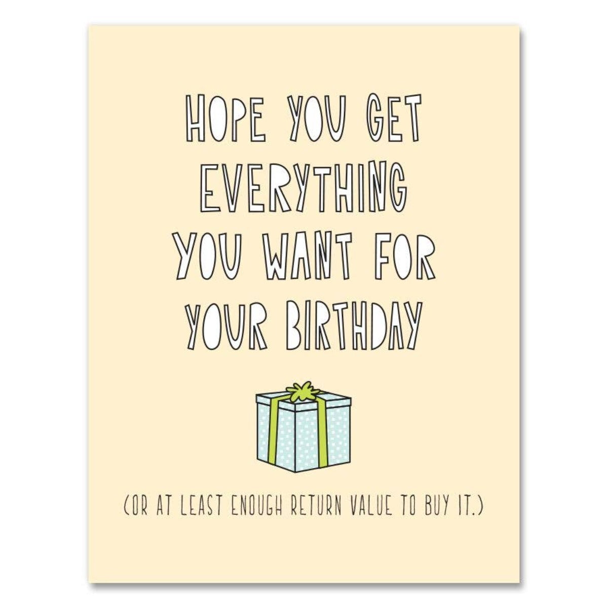 Return Value Birthday Card