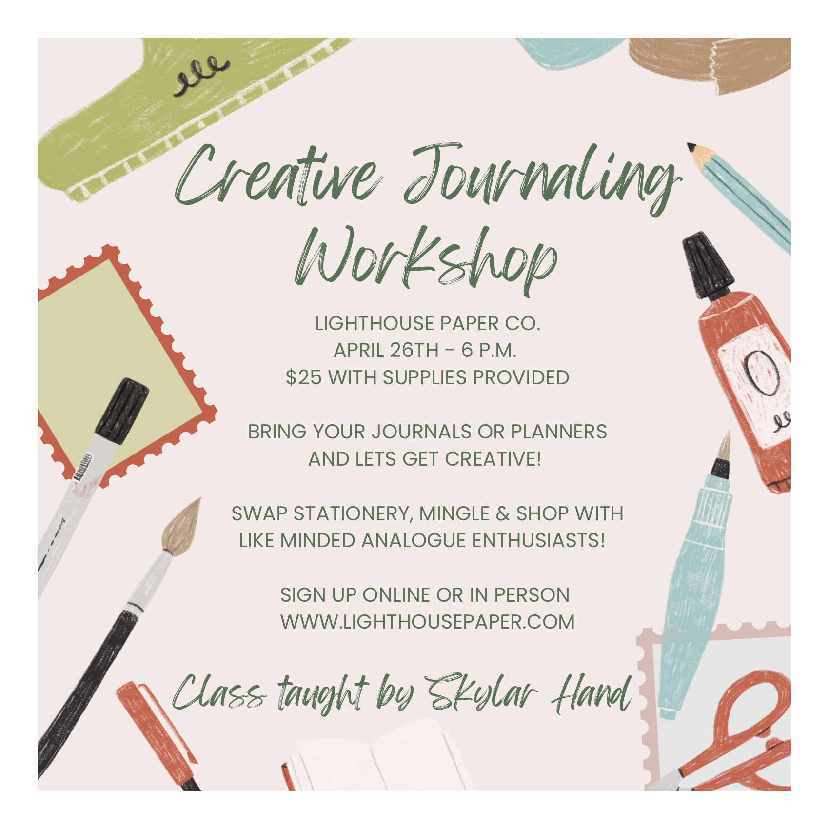 4/26/2023 - Creative Journaling Workshop with Skylar Hand